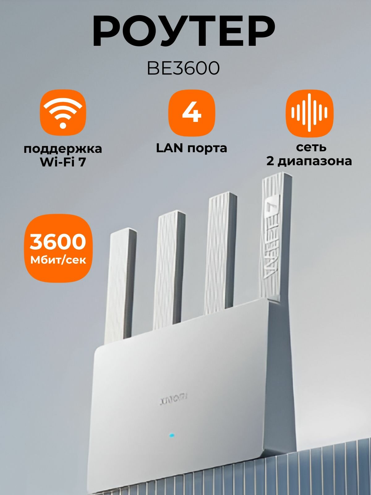 Роутер Wi-Fi 7 Xiaomi BE3600 RD15 2,5 Gb (CN версия)
