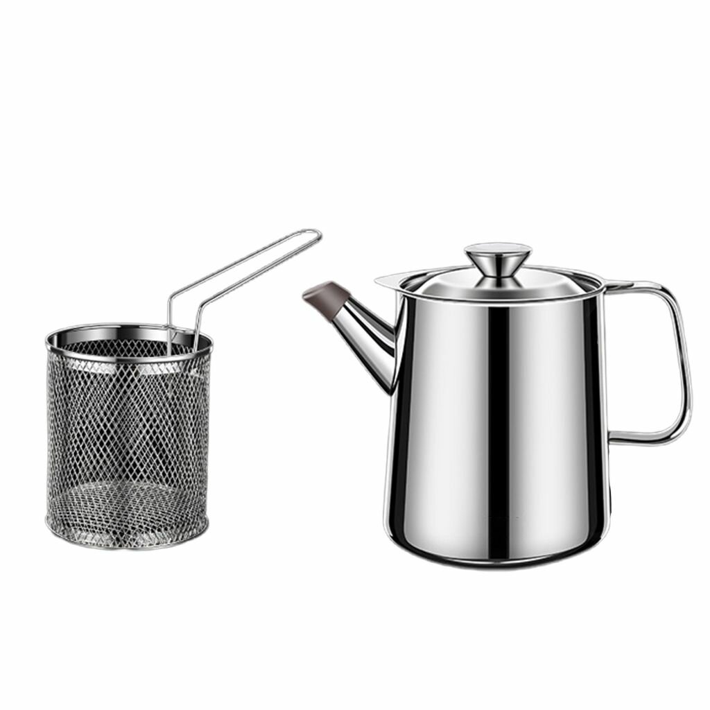 Фильтр для удаления остатков масла из нержавеющей стали 304-корзина для жарки объемом 1,5 л