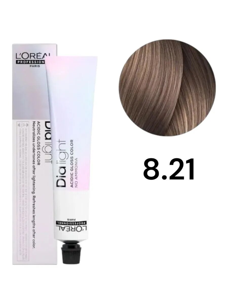 Краска для волос L'Oreal Professionnel DIA Light без аммиака на основе кислого рН, 8.21