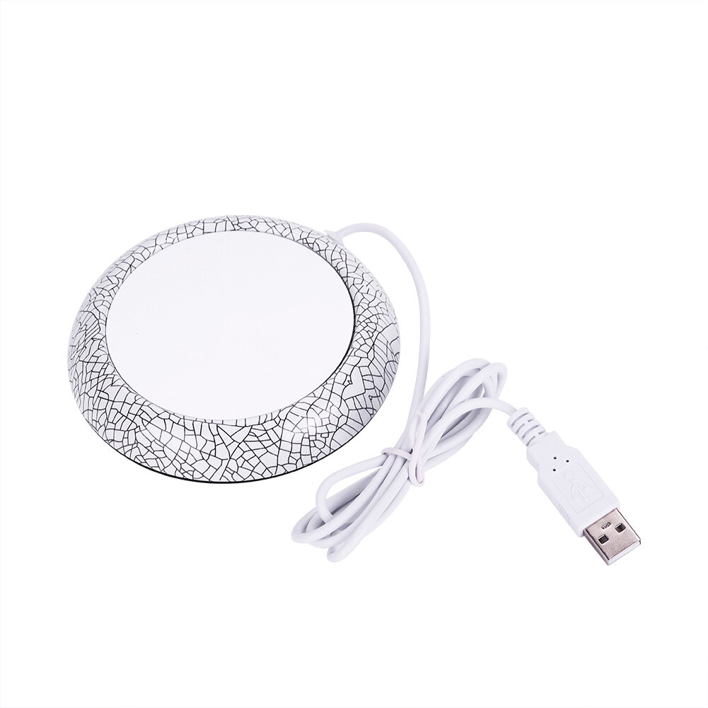Подставка для подогрева чашек с текстурой дерева, USB, подогреватель для кружек, напитков, чая, кофе, офисная, белая фарфоровая