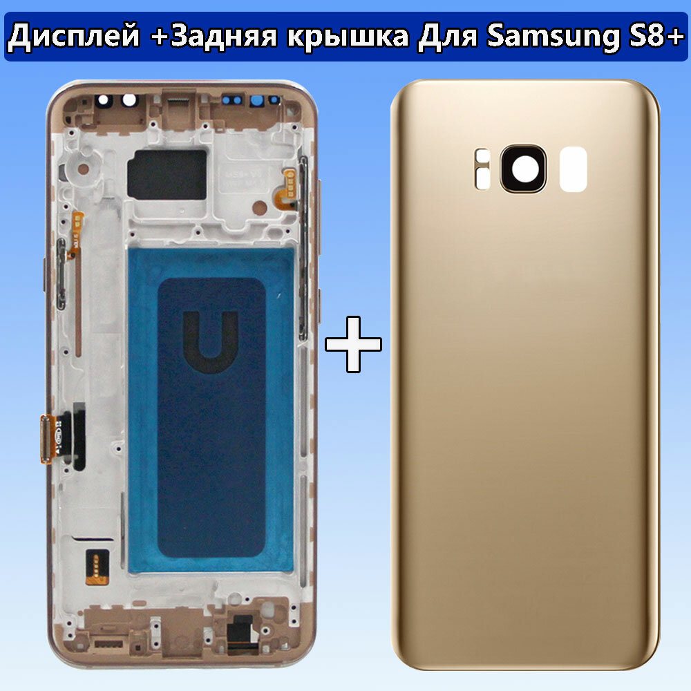 TFT-дисплей + Задняя крышка для Samsung Galaxy S8+ в сборе с тачскрином, C Золото рамкой