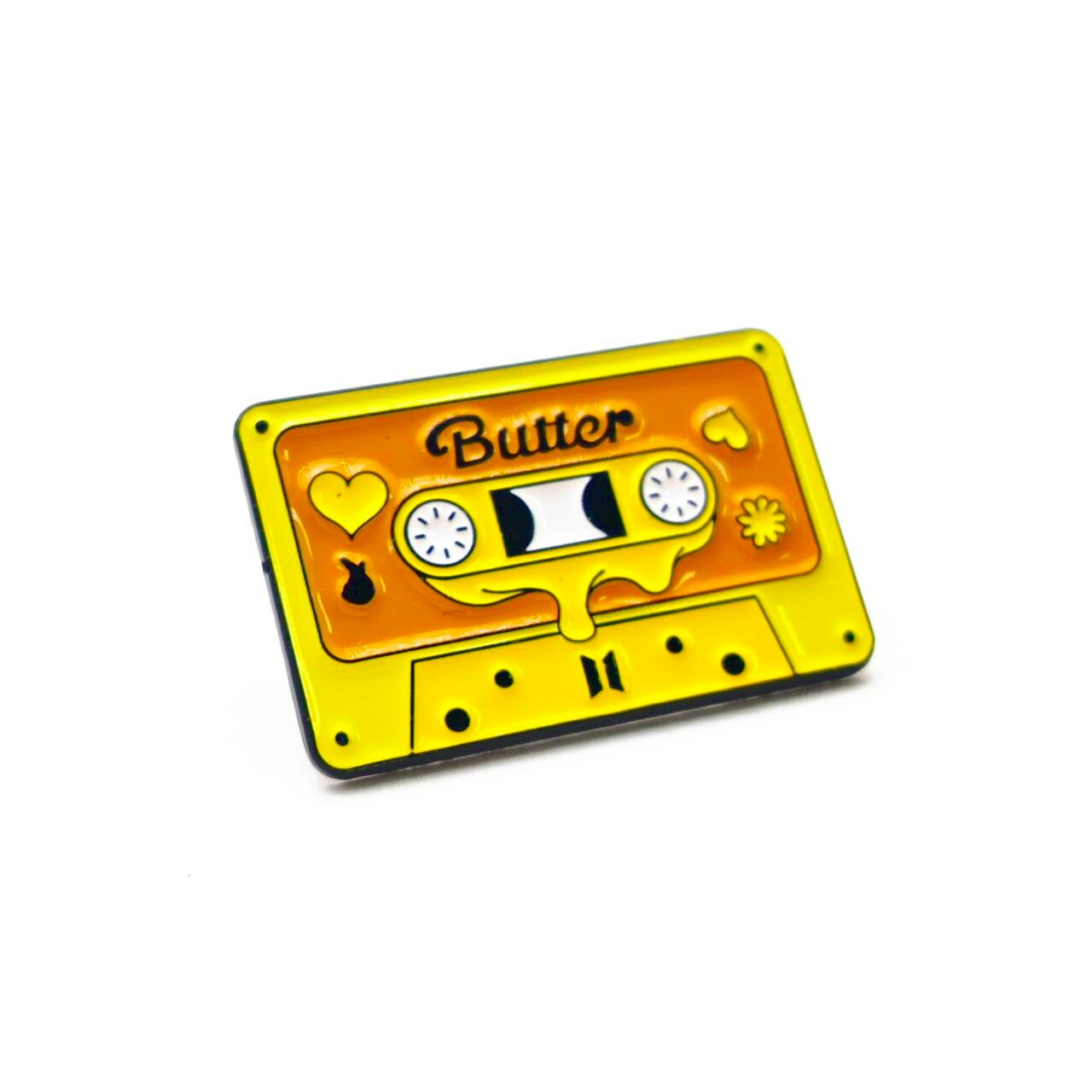 Значок для рюкзака, кепок и вещей" Butter" в виде аудиокассеты / 1 шт.