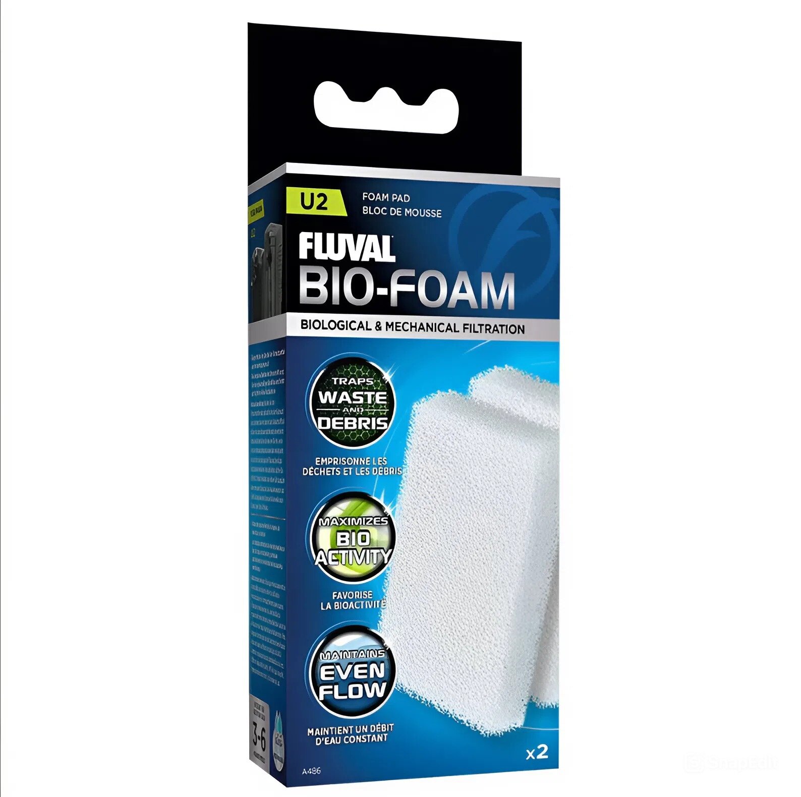 Hagen / Хаген Губка для фильтра Fluval U2 (2 шт) 60х130х15мм. A486