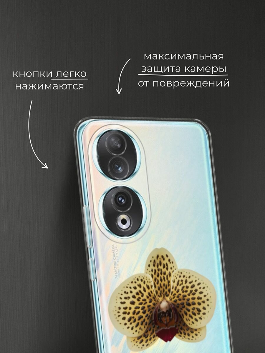 Силиконовый чехол на Honor 90 / Хонор 90 с принтом Желтая орхидея — фото 1