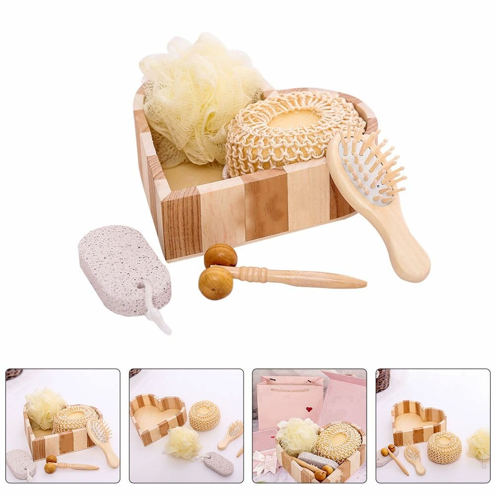 Набор Аксессуаров для Ванной, Деревянные Скраберы для Ухода за Т corpнедороделками