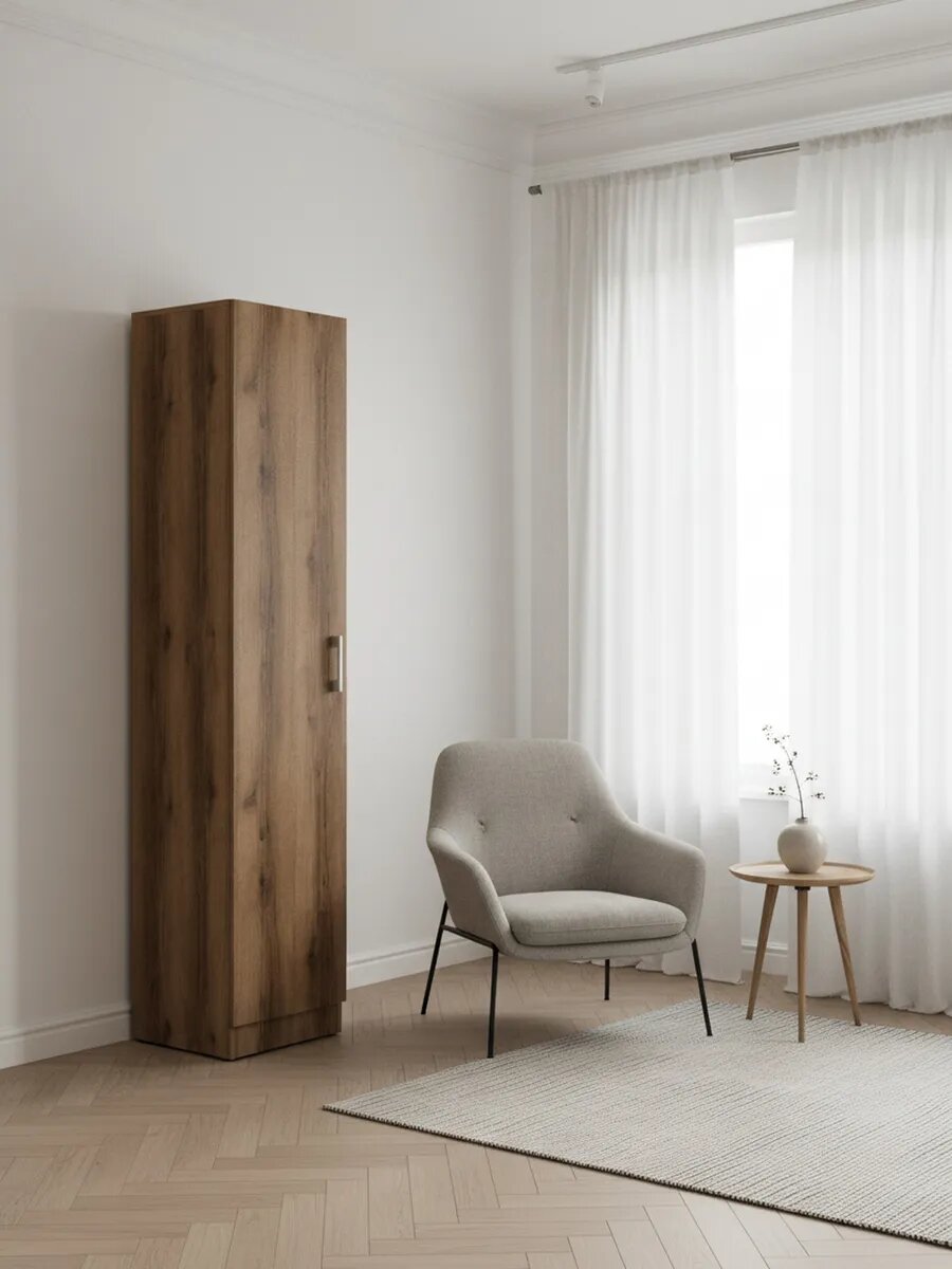 Шкаф пенал FRESTER для одежды распашной с полками в прихожую, от производителя