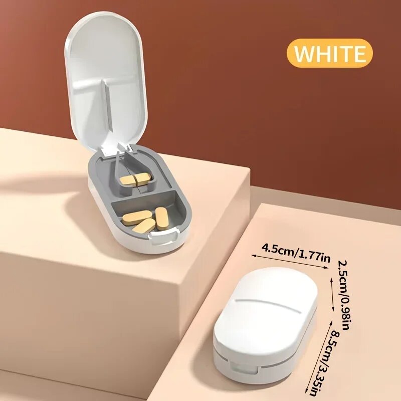 Портативный разделитель таблеток из пластика White