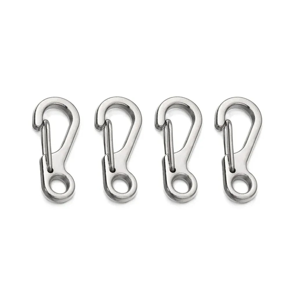 MOONBIFFY мини карабины из никелевого сплава 4 шт Серебряный, 4pcs silver