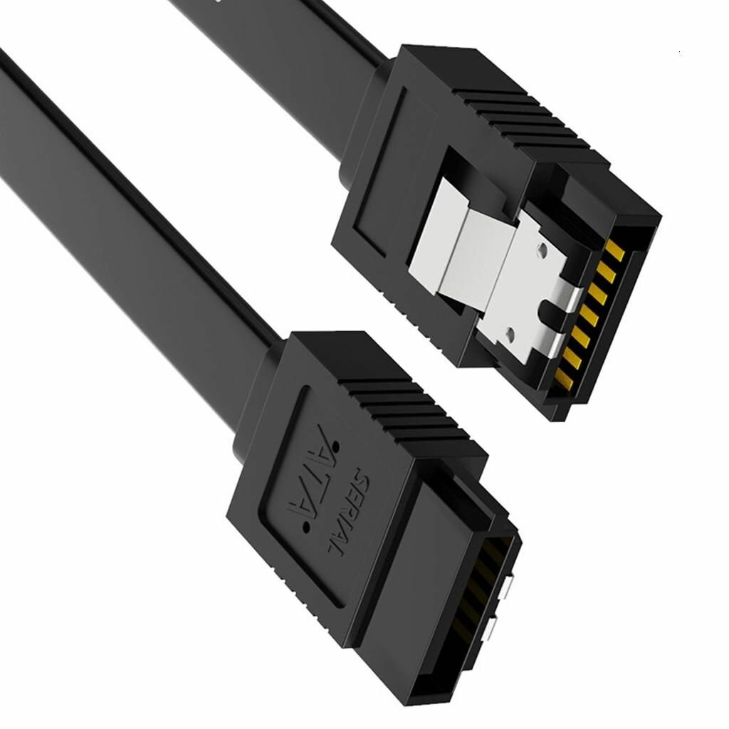 Угловой разъем SATA 3.0, - черный прямой