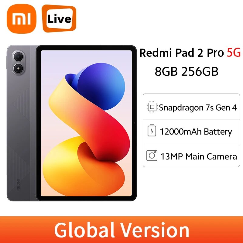 Планшет Xiaomi Redmi Pad 2 Pro, 12.1", 8/256ГБ, Wi-Fi+5G, Android