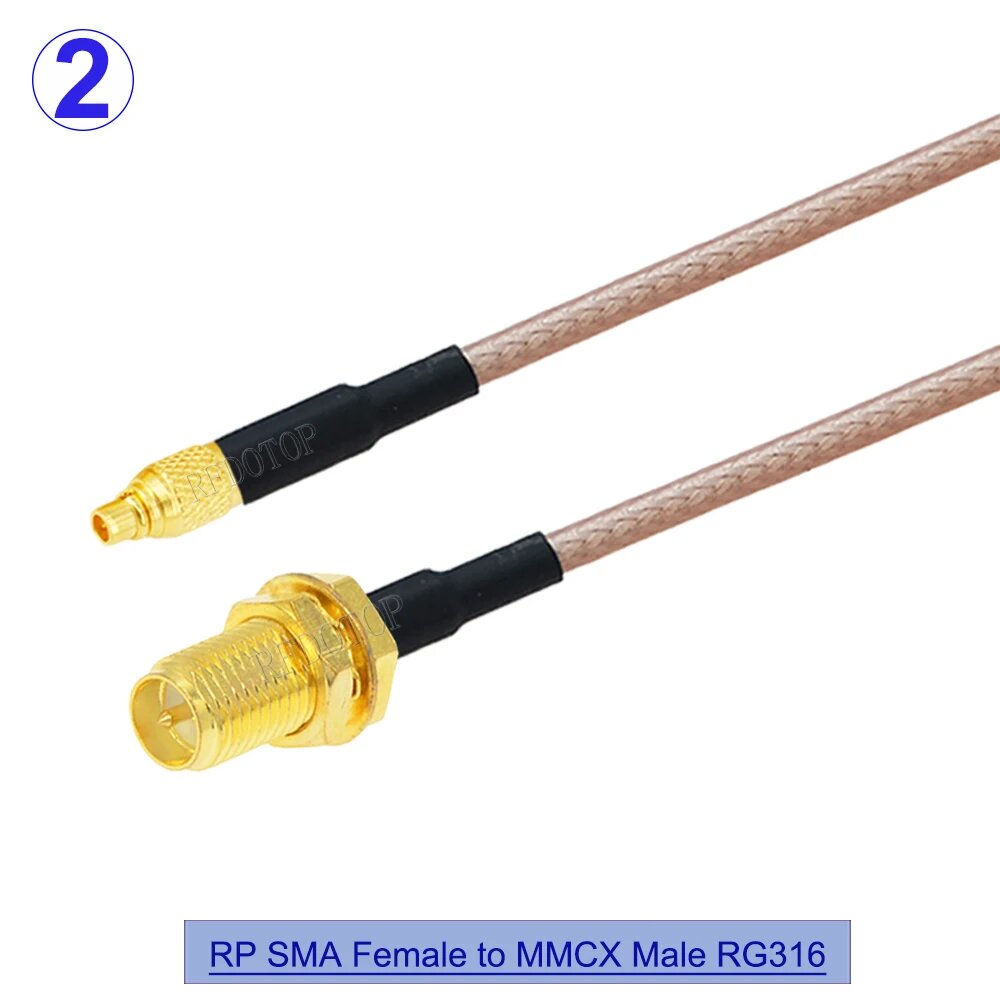 RG-316 коаксиальный кабель SMA-MMCX 60CM, RPSMA F to MMCX M