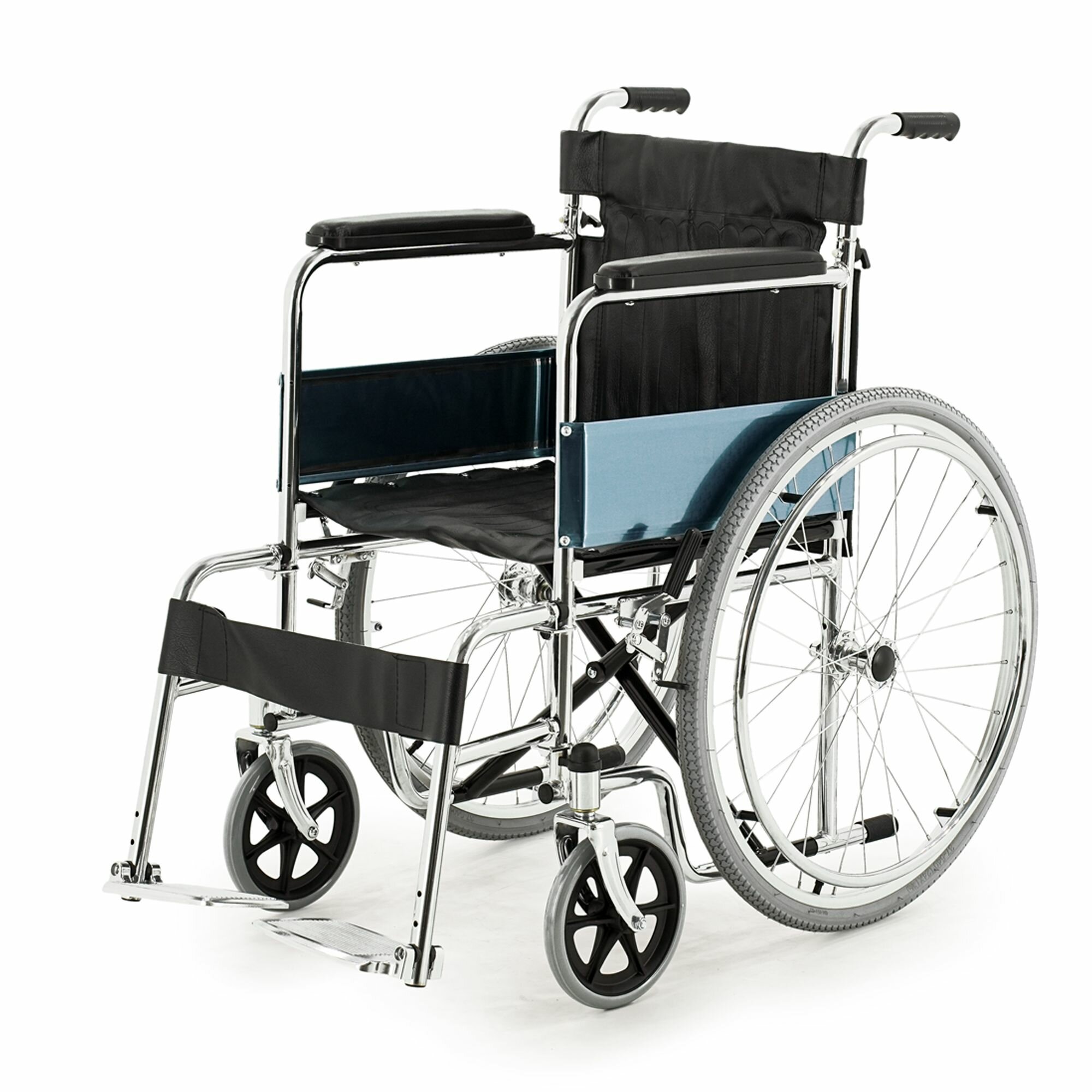 Кресло-коляска Med-Mos FS901, складная, для инвалидов, с ручным тормозом, 100кг