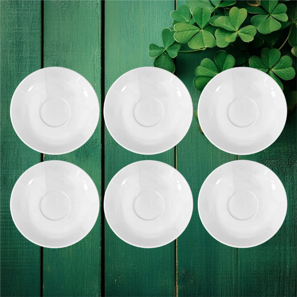 Блюдце фарфор диаметр 14см 6 штук, Добрушский Фарфоровый Завод