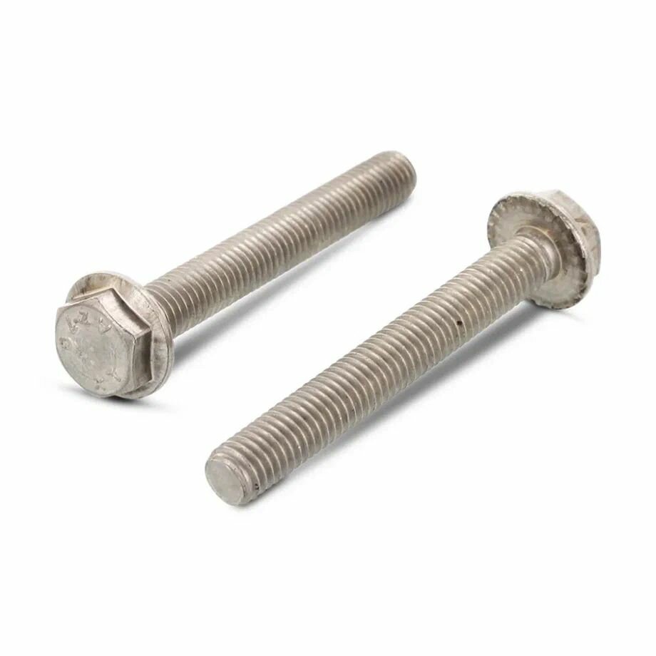 Болт, DIN 6921 M8x20/20 мм, А2 нержавейка с шестигранной головой с фланцем с насечками, 4 шт
