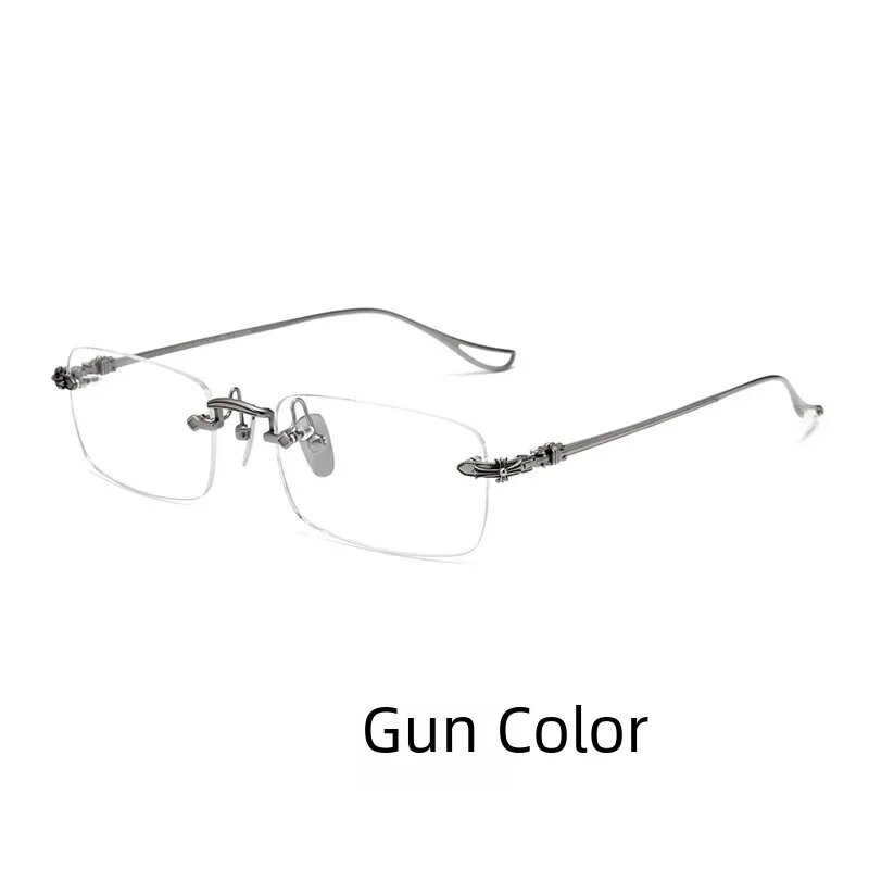 Lieve ультралёгкие безрамочные очки из титана синего света для мужчин gun, 0 blue light