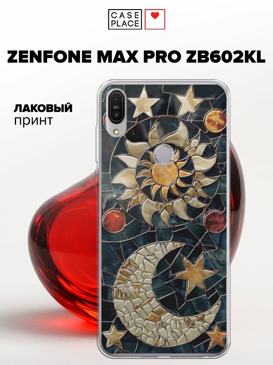 Силиконовый чехол на Asus ZenFone Max Pro ZB602KL / Асус Зенфон Макс Про ZB602KL с принтом Небесный витраж