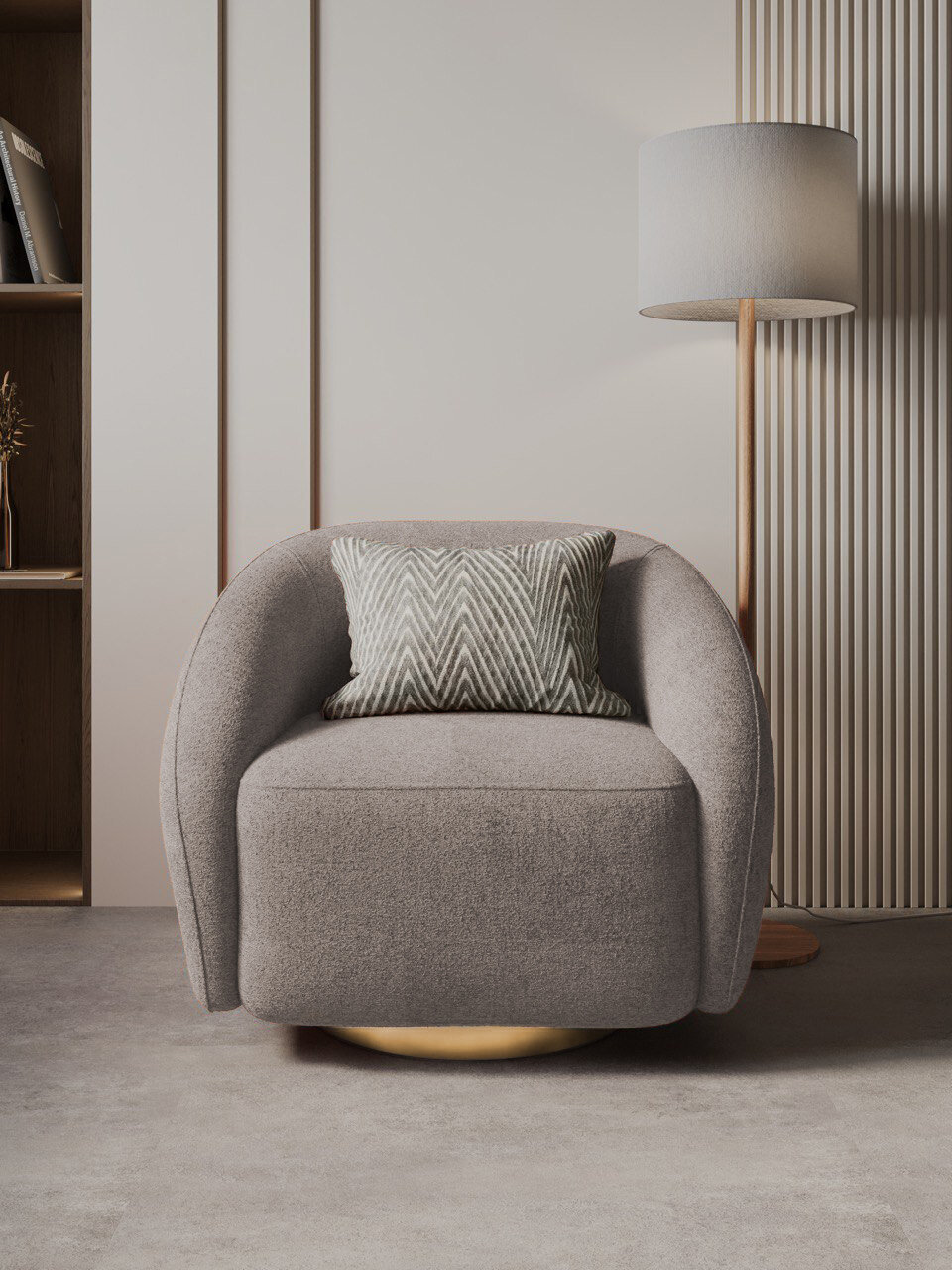 Кресло крутящееся ZAFFIRO премиум дизайн, велюр