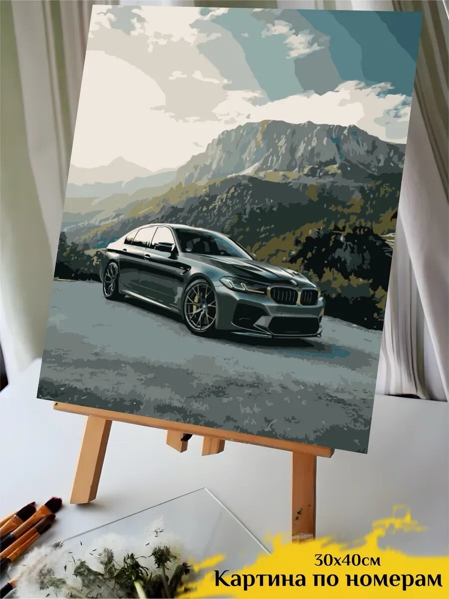 Картина по номерам машина бмв