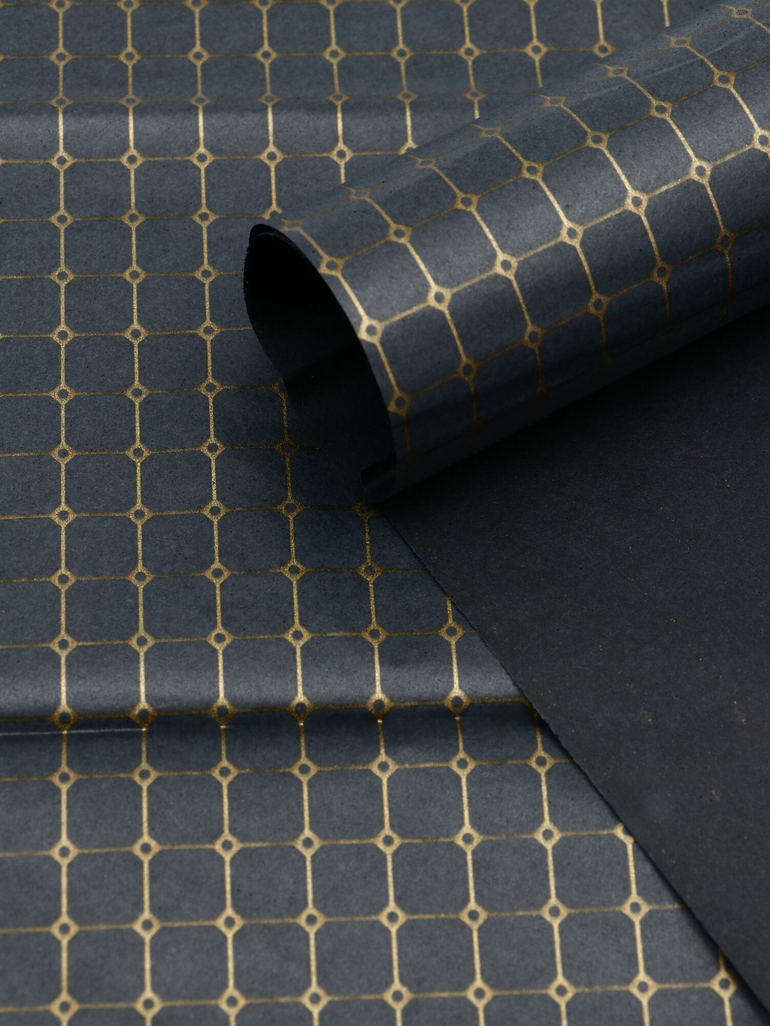 Бумага упаковочная тишью, Шарм , чёрный, 50 см х 70 см 17 грамм, 20 шт.