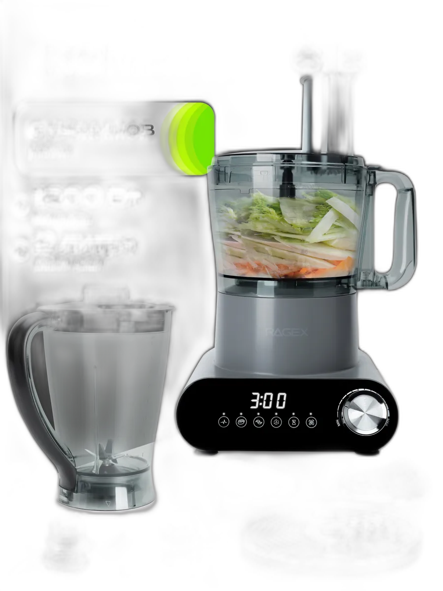 Кухонный комбайн 6 в 1 с насадками и блендером 1200 Вт