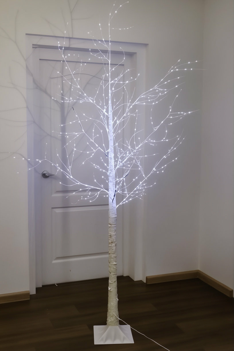Декоративное светящееся дерево буньола, 600 холодных белых микро LED-огней, 180 см, уличное, Winter Deco 4070714