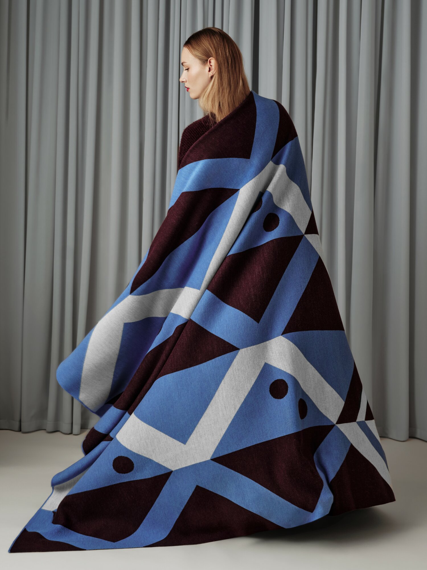 Плед BRIGHT STUDIO 160x210, вязаный, шерсть и акрил