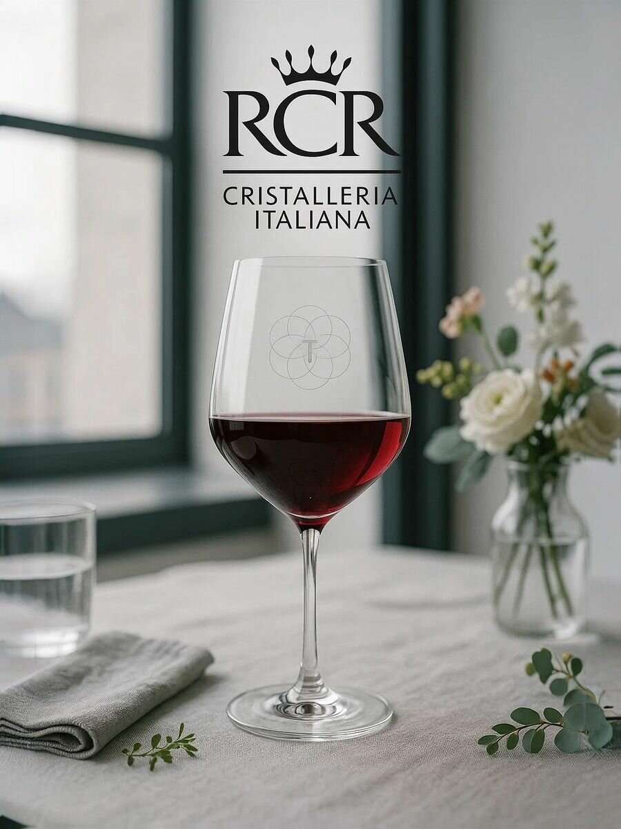 Бокалы для вина, подарочный набор RCR Universum-TINKTURA ANIMA 2 шт, 550 мл. Хрустальное стекло. Италия