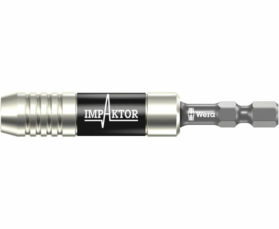 Битодержатель ударный с пружинным стопорным кольцом и магнитом 897/4 IMP, 1/4 дюйм x 75 мм WERA WE-057675