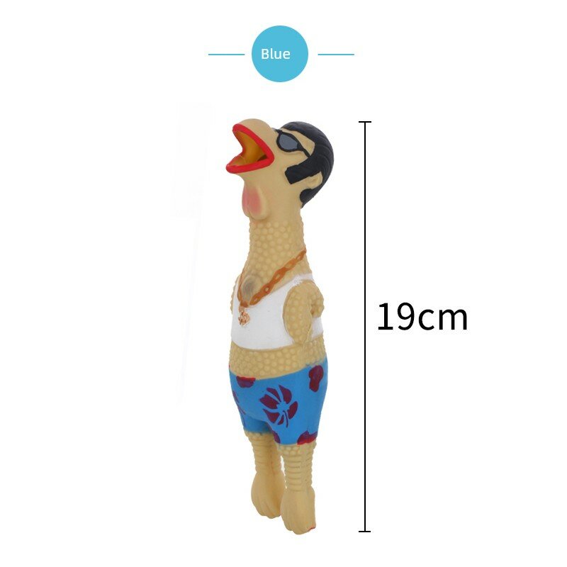 Маленький синий кричащий цыпленок для собак, прочная резиновая игрушка для маленьких пород
