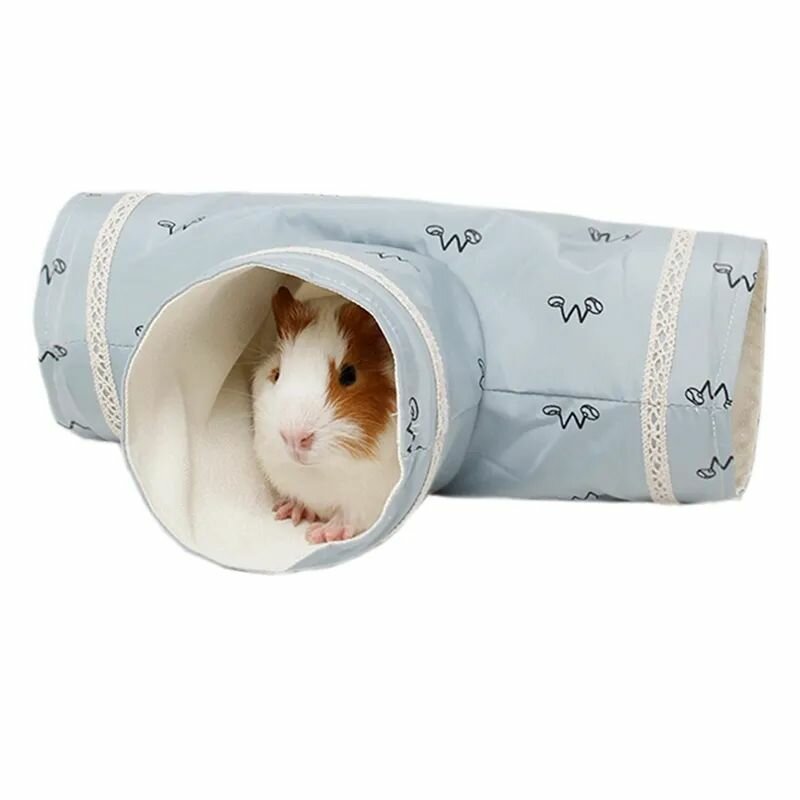 Туннельная трубка для морских свинок, игрушка-кровать для мелких животных, синяя