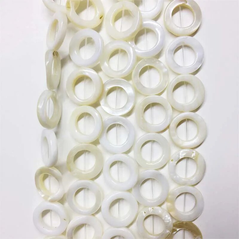 Бусины из раковины моллюска Aixufashion Белый, 20MM White