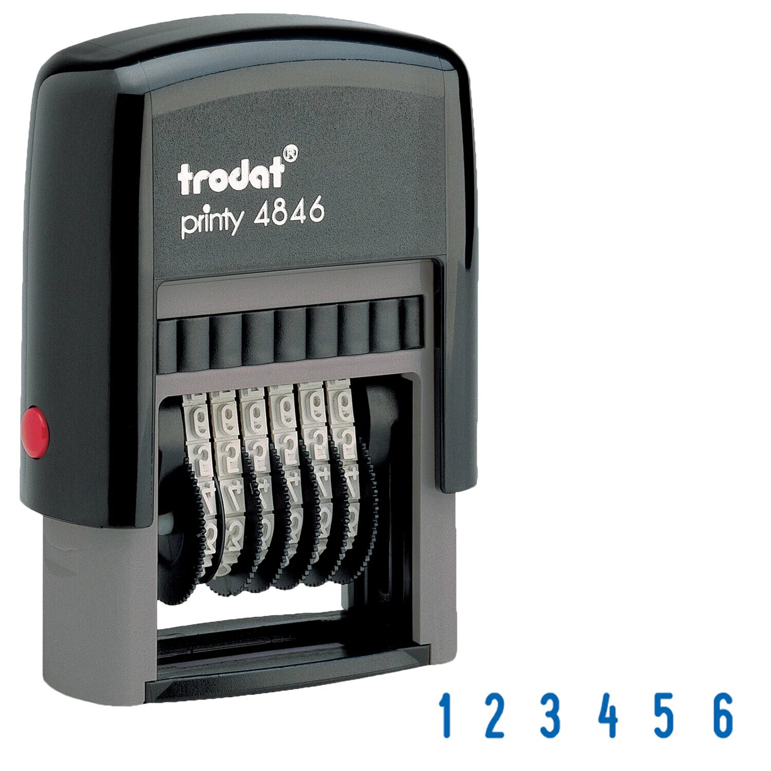Нумератор 6-разрядный, оттиск 254 мм, синий, TRODAT 4846, корпус черный