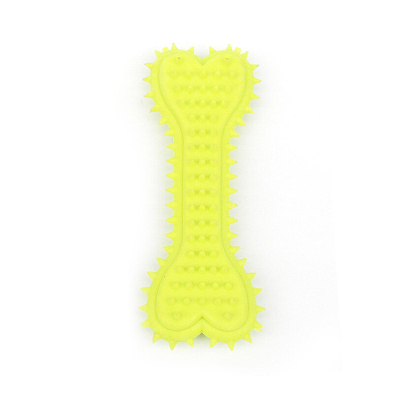 Трансграничные горячие продажи собачьих игрушек TPR резиновые колючая кость желтый_Большой размер 15*6 см