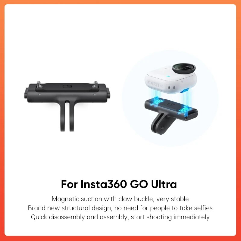 Оригинальное быстросъемное крепление Insta360 GO Ultra | Магнитный замок и адаптер с 2 зубцами | Быстрый и безопасный аксессуар для камеры