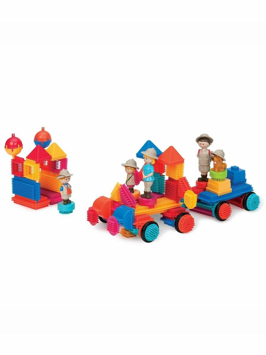 BRISTLE BLOCKS Конструктор игольчатый Сафари 85 деталей с фигурками и чемоданчиком для детей от 2 лет