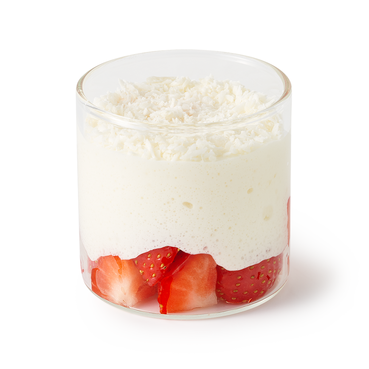 Мусс творожный безлактозный с клубникой и кокосовой стружкой Fresco