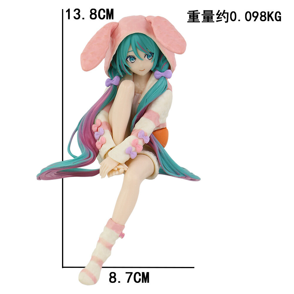 Фигурка Хацунэ Мику из аниме, пресс для лапши быстрого приготовления, заячьи ушки, пижама, милая игрушечная модель девушки, корпус для настольного компьютера, украшение для игры.