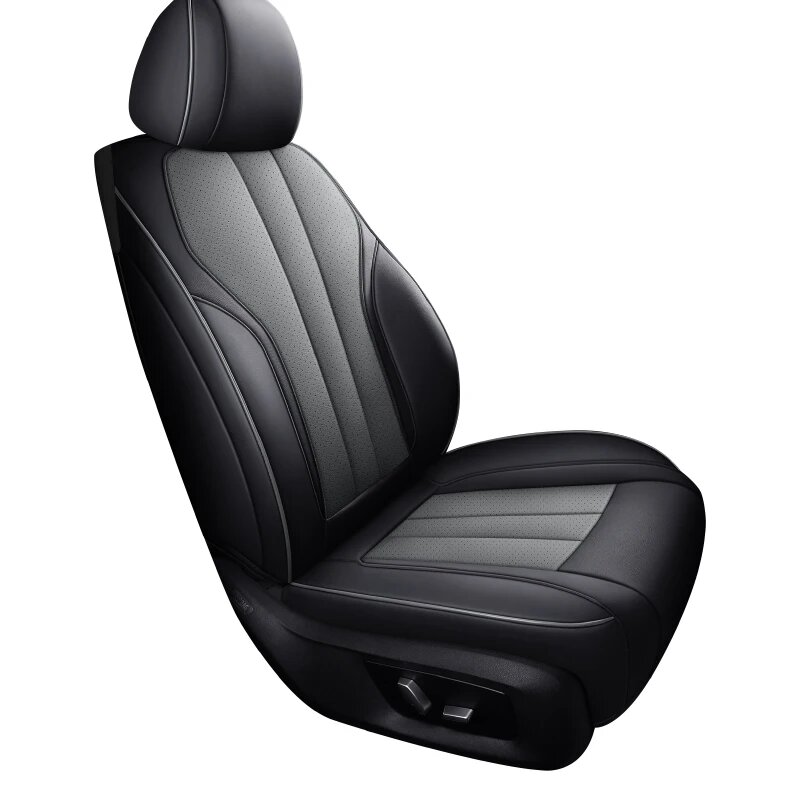 Роскошный автомобильный чехол на сиденье под заказ для Honda Fit Accord 7 8 9 10 6 5 Jazz HRV Civic 4d Crv Vezel City Jade, автомобильные аксессуары для интерьера 1PC-Black Grey