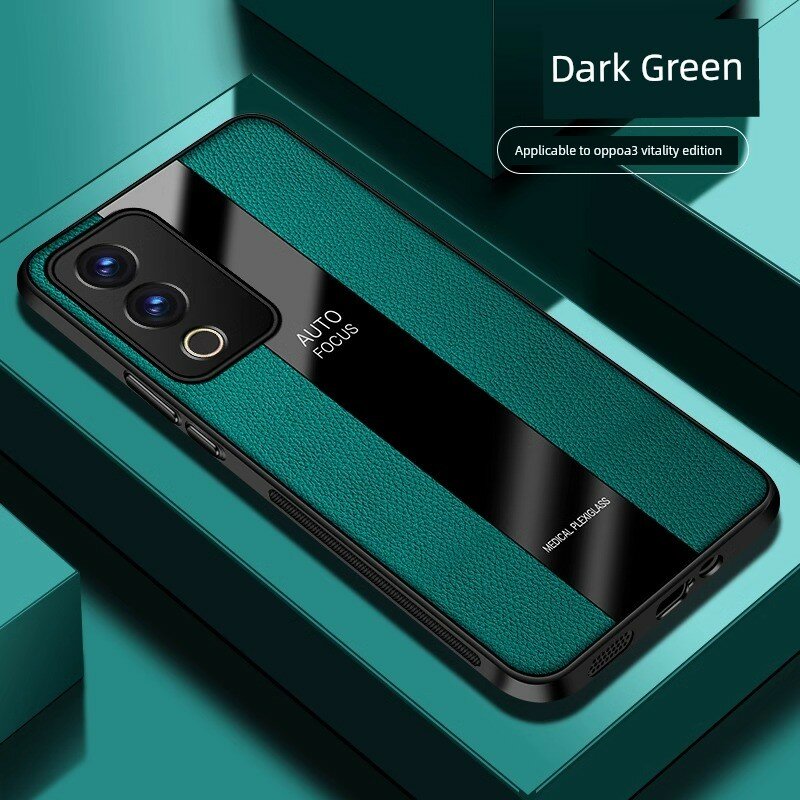 Силиконовый чехол для OPPO A3 Pro в изумрудно-зеленом цвете, противоударный, полная защита для модели A3 Pro