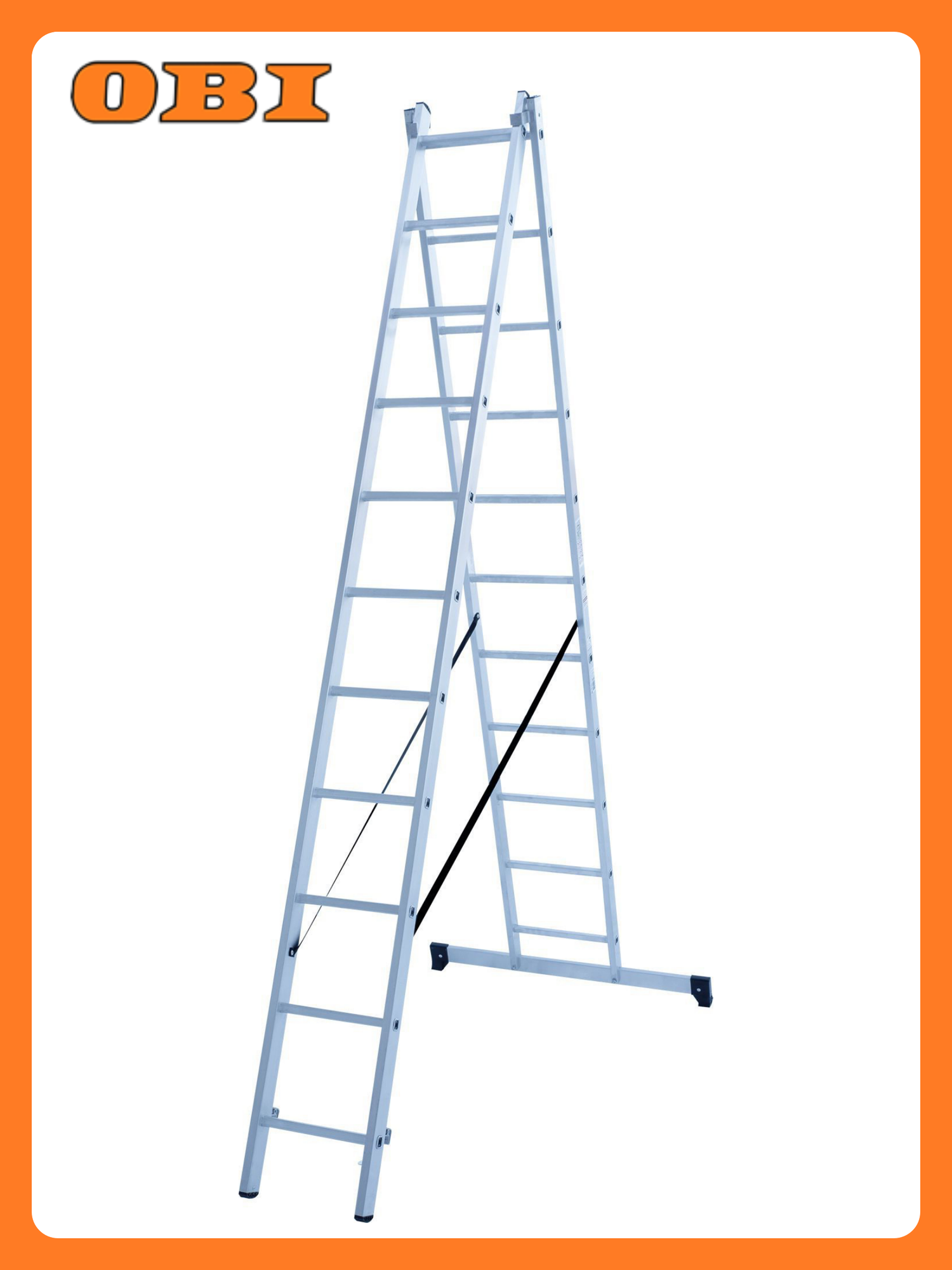 Лестница алюминиевая Новая Высота NV 1220 2 секции 11 ступеней