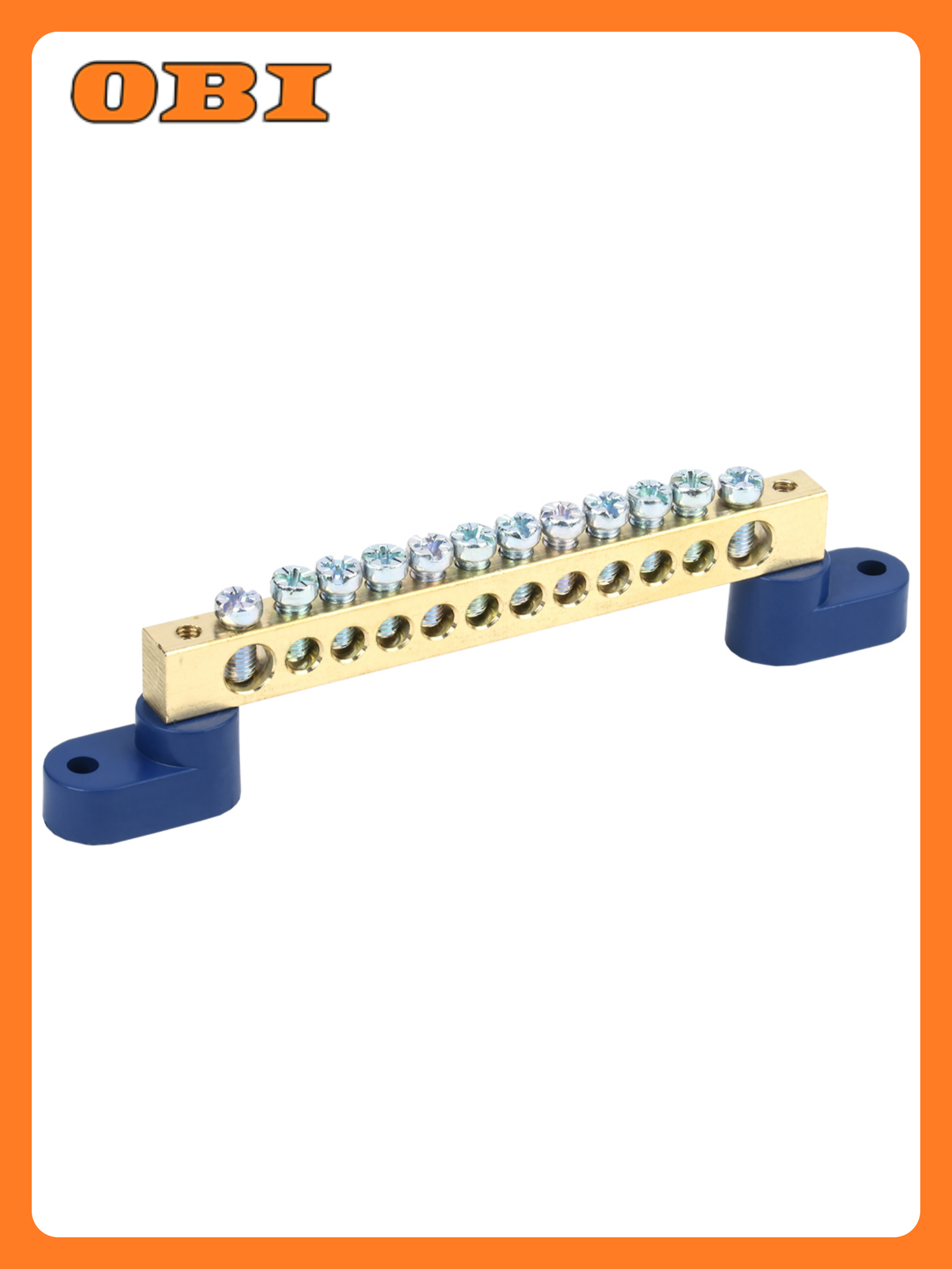 Нулевая шина REXANT 12ГР, латунь, на 2 угловых изоляторах, 1 шт