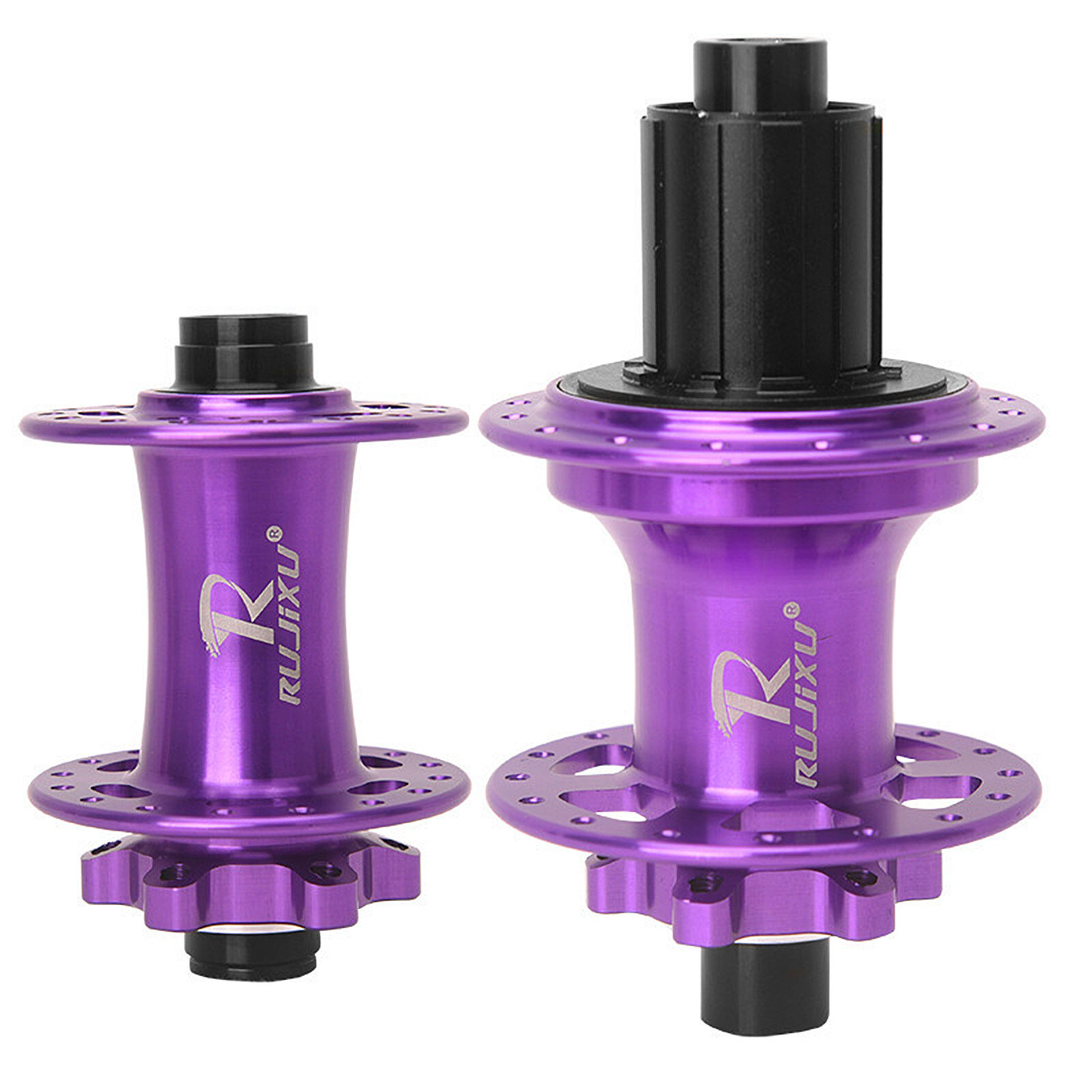 9-Pawl 450 Sound Mountain Bike Hub, 32-Hole Front 2 Rear 5 Bearing 6-Bolt Disc Brake Hub, Shimano HG 8-12 Speed Sram NX SX 12 Speed Cassette, 7075 Aluminum Alloy, Black Dazzling Purple, Front 100x9cm 180g Rear 135x9cm 360g