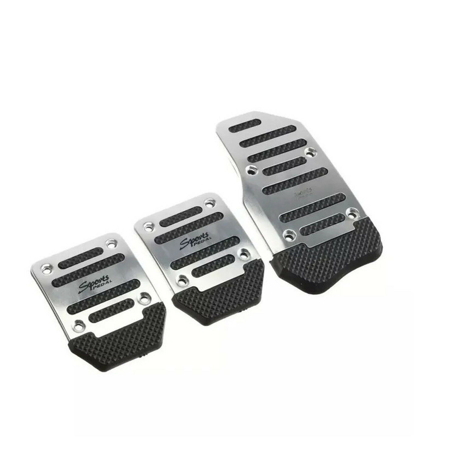 Комплект автомобильных алюминиевых антискользящих педалей, педаль тормоза, педаль газа, педаль сцепления, модификация педальных платформ, нержавеющий стальной универсальный тип, размер для механической коробки передач: (газ) 14,5 * 7,5см; (тормоз,