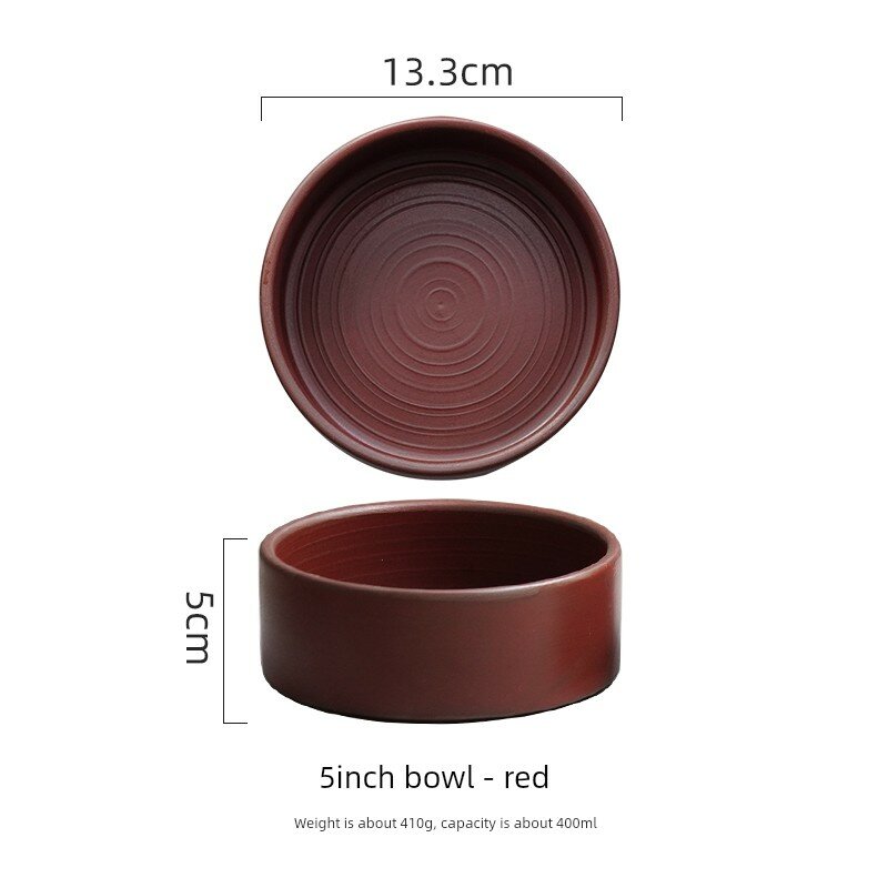 Японская глиняная ретро глубокая миска, креативная домашняя миска для риса, суповая миска, ресторанная боковая тарелка,