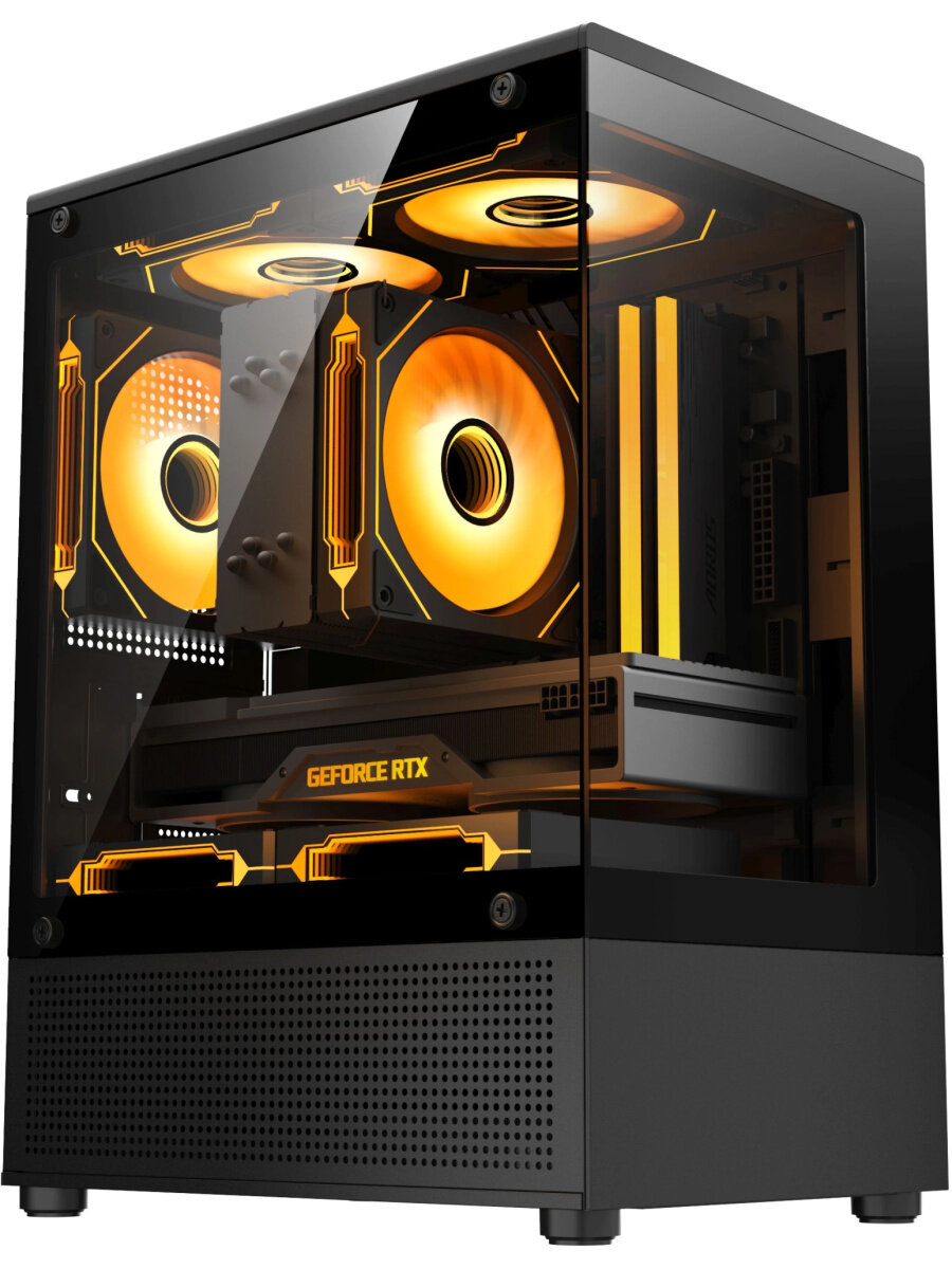 Корпус Accord ACC-UE2B TG OFFICE PRO черный без БП mATX 1xUSB3.0 audio