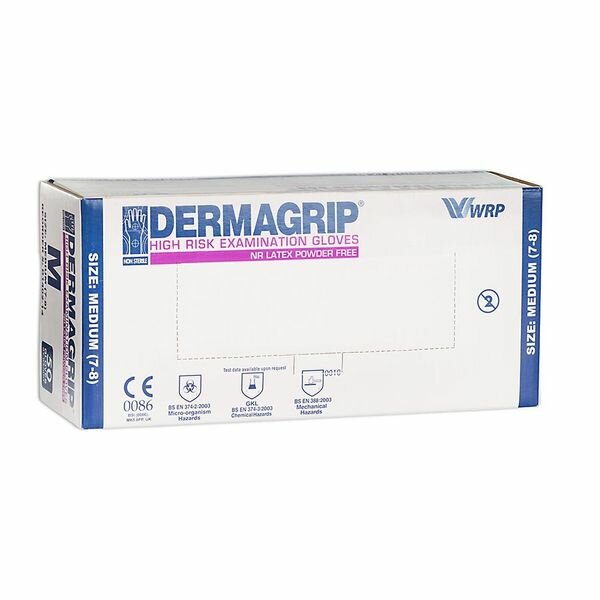 Перчатки смотровые нестерильные сверхпрочные High Risk Dermagrip/Дермагрип 50шт р. M