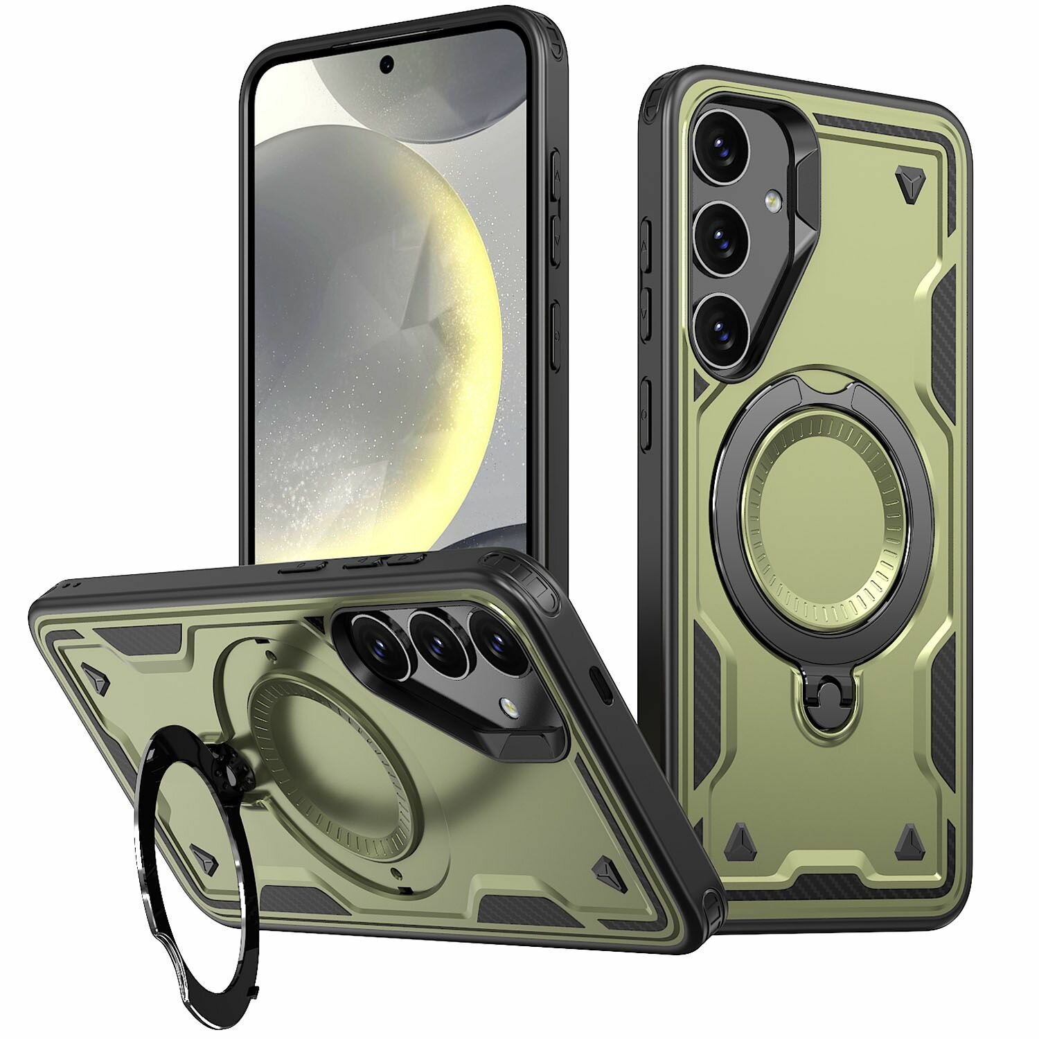 Чехол Magneto Case с кольцом для Samsung Galaxy S25 FE зеленый