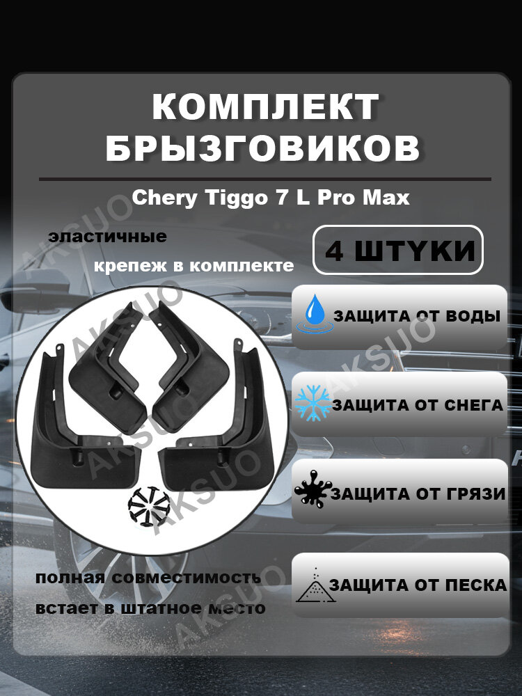 Брызговики Chery Tiggo 7 L Pro Max Tenet T7 аксессуары для автомобиля Чери Тигго 7 Л про макс Тенет Т7