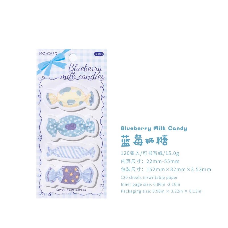 Блокнот Alideco Blueberry Milk Candy, 120 шт, Цвет: lanmeinaita