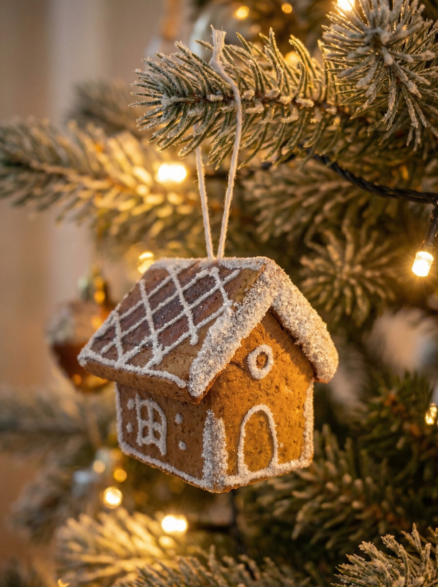 Новогоднее украшение - Ёлочная игрушка "Домик", размер: 9*5*8 см